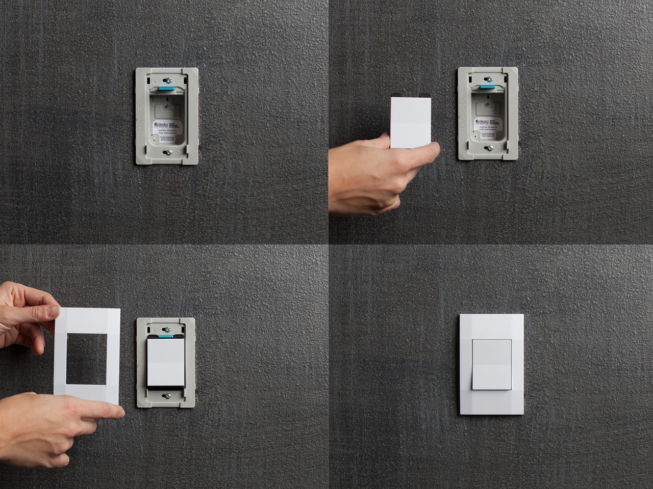 Quick Wire Backplate & Faceplate with Single Pole Simple Rocker Switch ...